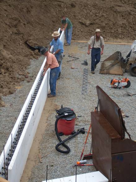 Photo #13172 - Stacking styrofoam concrete forms